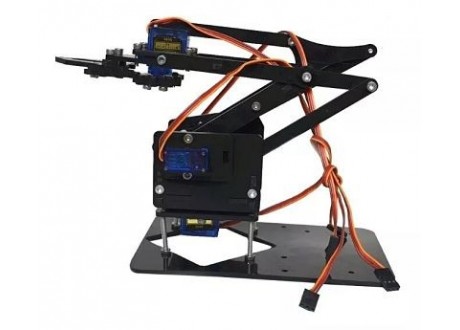 Chasis Brazo Robotico Arduino Acrílico Sin Servos Color Negro