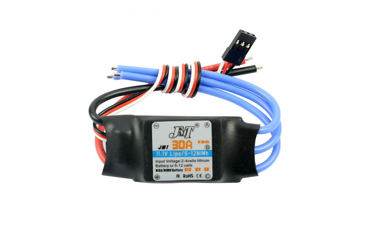 ESC 30A Voltaje entrada 2-3 Celdas (7.4 - 11.1V) Negro