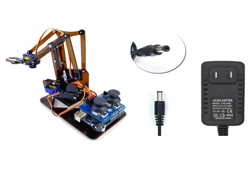 Kit Brazo Robotico Arduino + Servos + Shield Mando Control | DEMOSSPRO Kit Brazo Robotico Arduino + Servos + Shield Mando Control | DEMOSSPRO