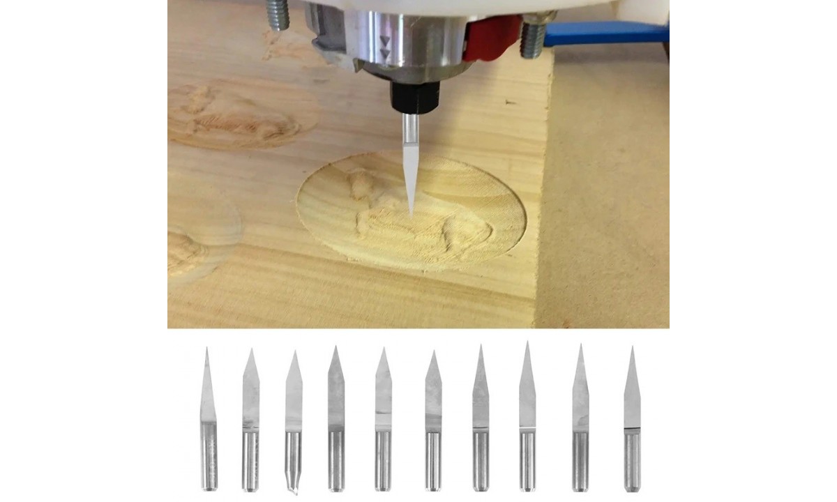 Fresa Punta de Lanza Grabado CNC 0.1mm 90° Grados x unidad