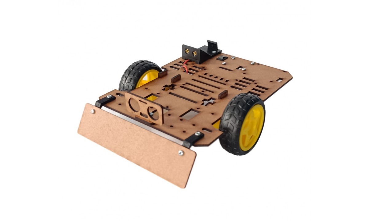 Chasis Robotico Robot Seguidor Linea 1 nivel 2 ruedas en Madera MDF